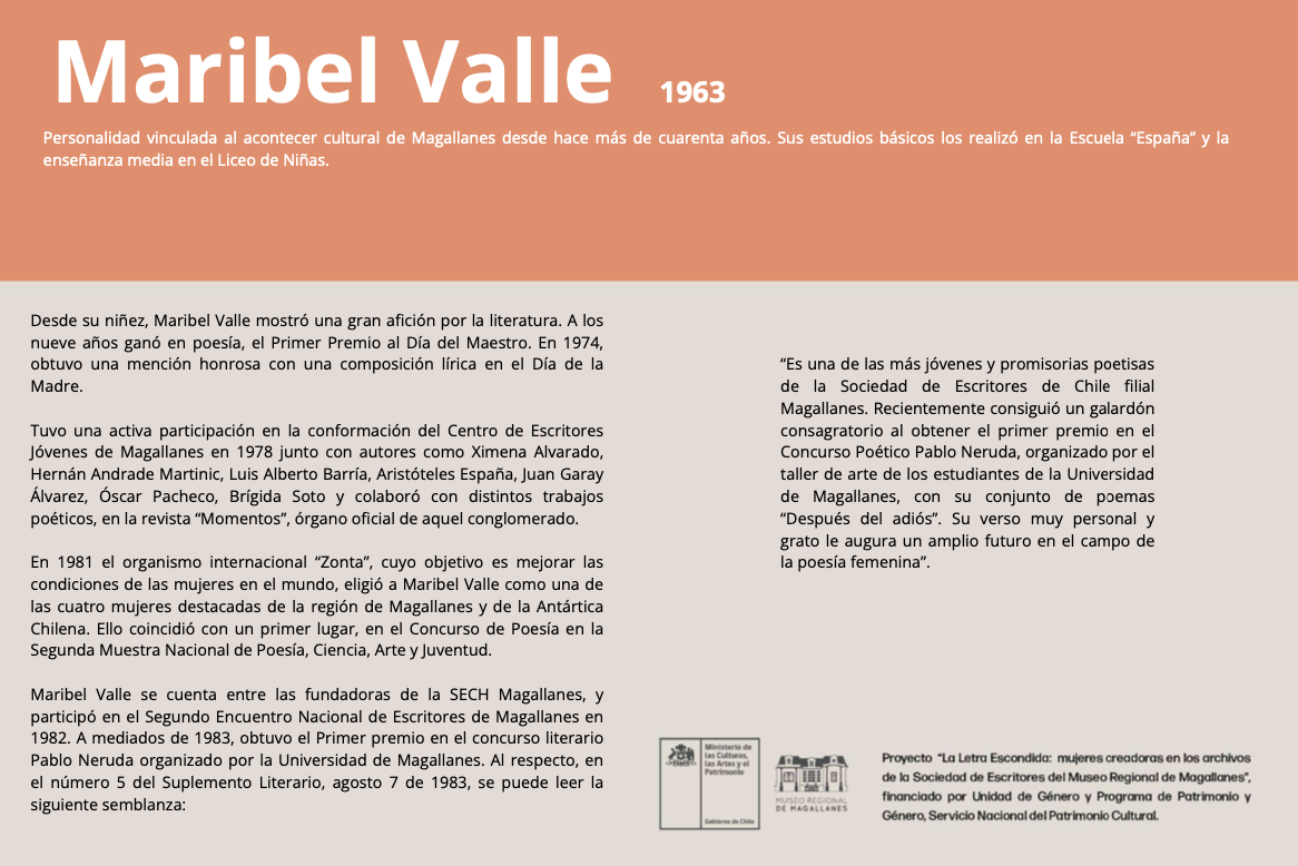 Maribel Valle 1963 | Museo Regional de Magallanes